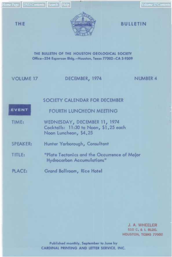 December 1974 | Houston Geological Society