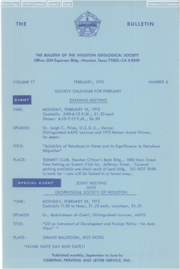 February 1975 | Houston Geological Society