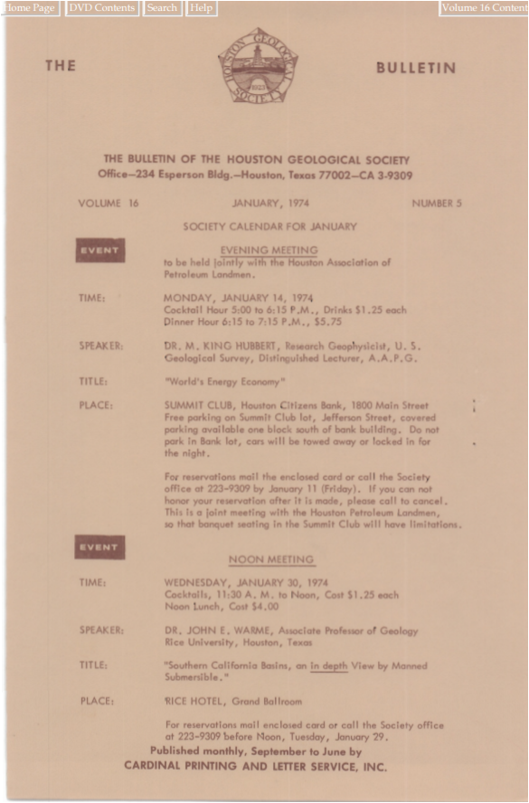 January 1974 | Houston Geological Society