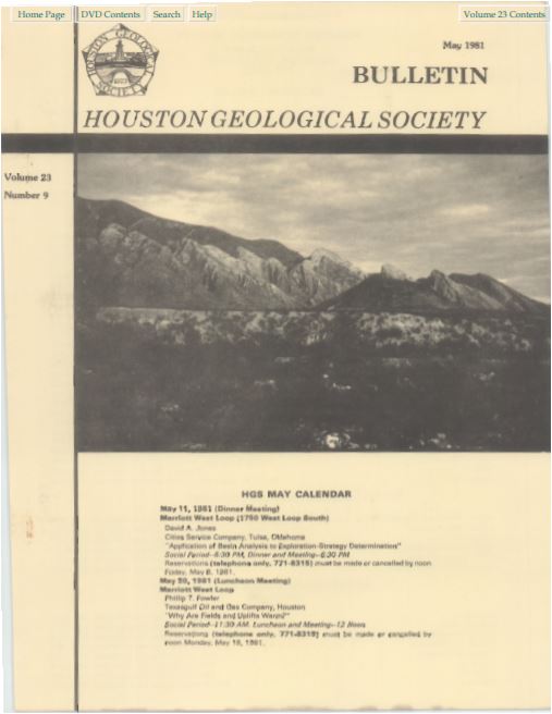 May 1981 | Houston Geological Society